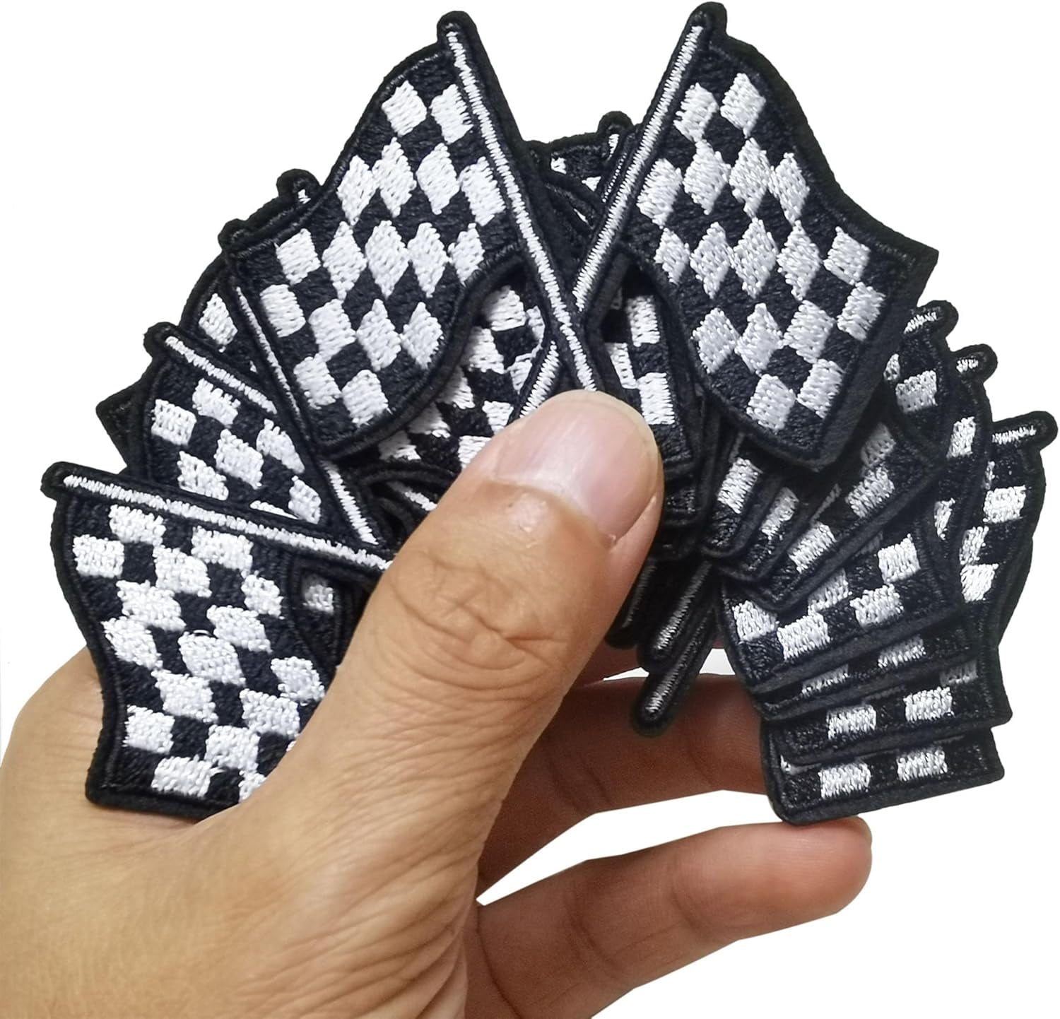 Set 12pcs Black and White Racing Day Race Day Checkered Flag Iron On ...