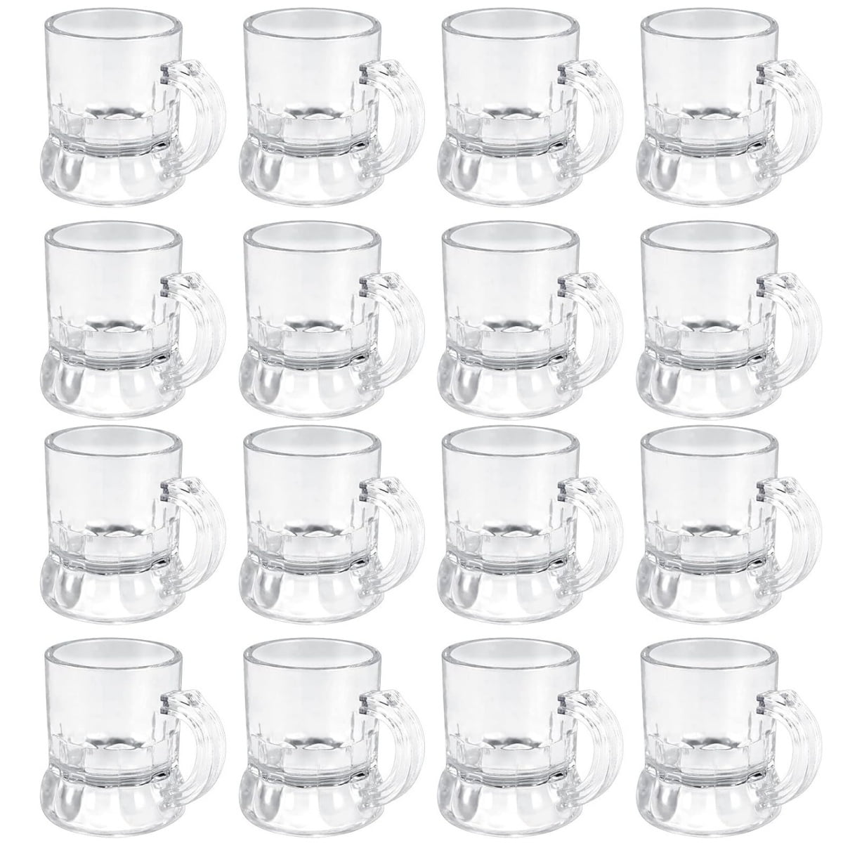 Set of 16 Mini Beer Mugs, Boriyuan 1 oz Plastic Shot Glasses with ...