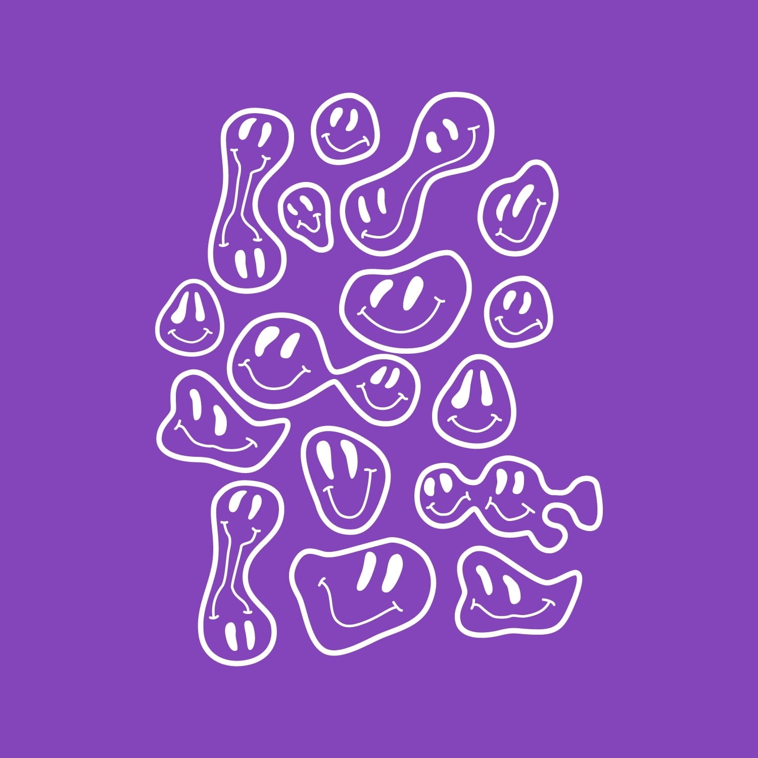 Set Of 16 Vinyl Wall Art Decal - Groovy Smiles Pattern - From 5" x 4 ...