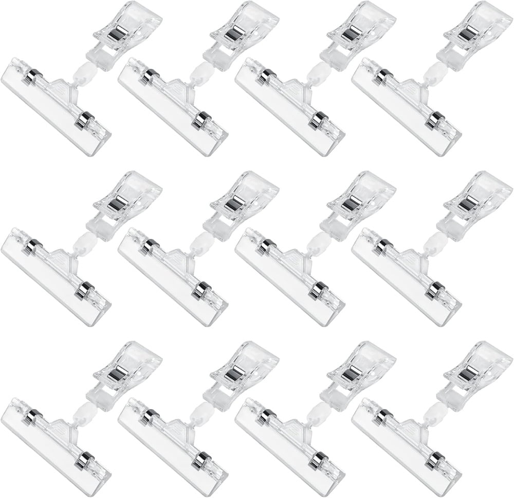 Set of 18 Acrylic Sign Clips,Double Sided Swivel Tags Clip,Clear ...