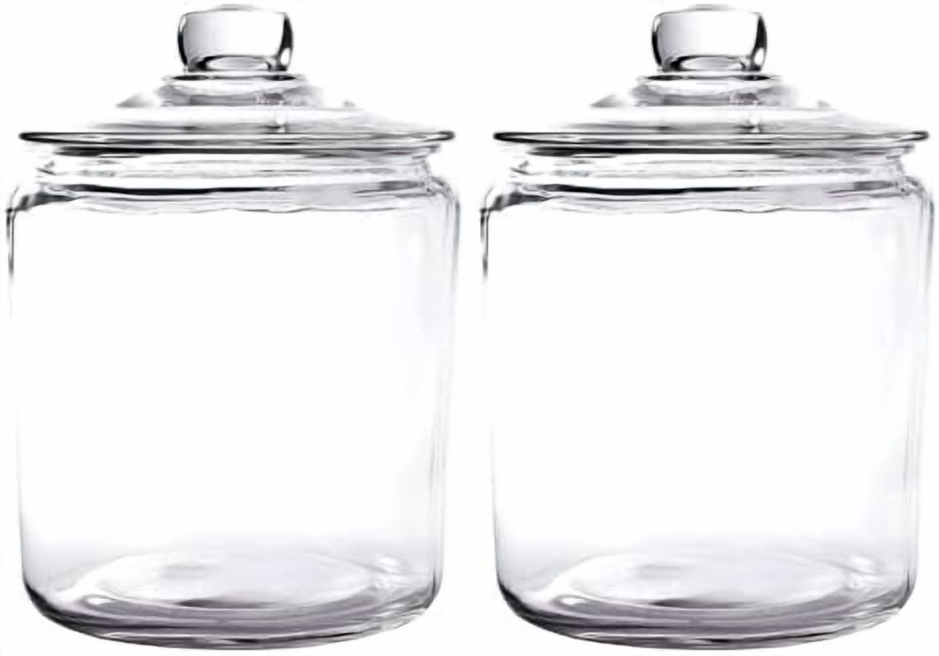 Set of 2 1 Gallon Cookie Jar for Kitchen Countertop| Airtight Glass ...