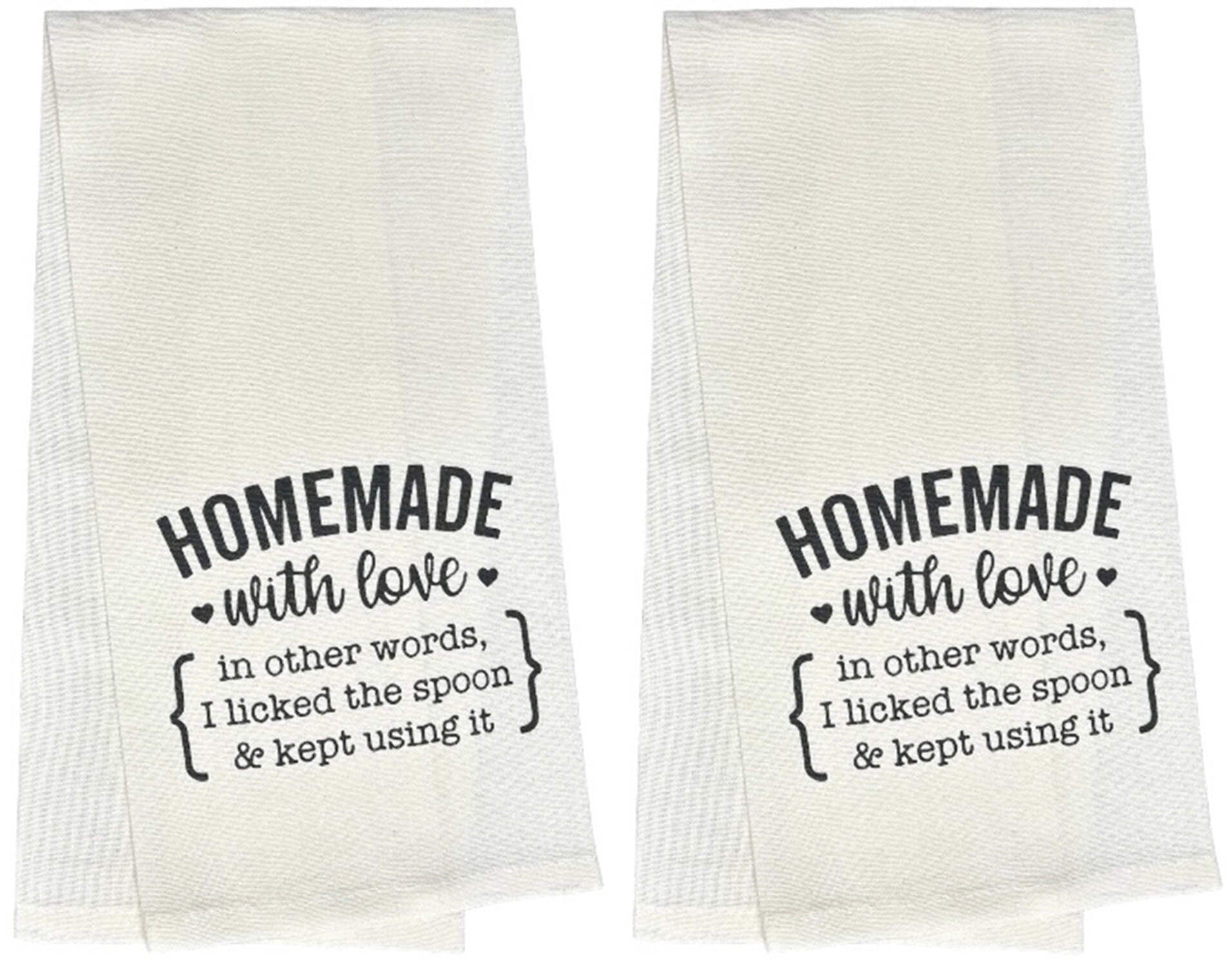 Set of 2, 100% Cotton Funny Cute Saying Flour Sack Kitchen Towels ...