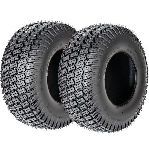 Set of 2 20x10.00-8 Turf Lawn Mower Tires 4-Ply Tubeless Heavy Duty ...