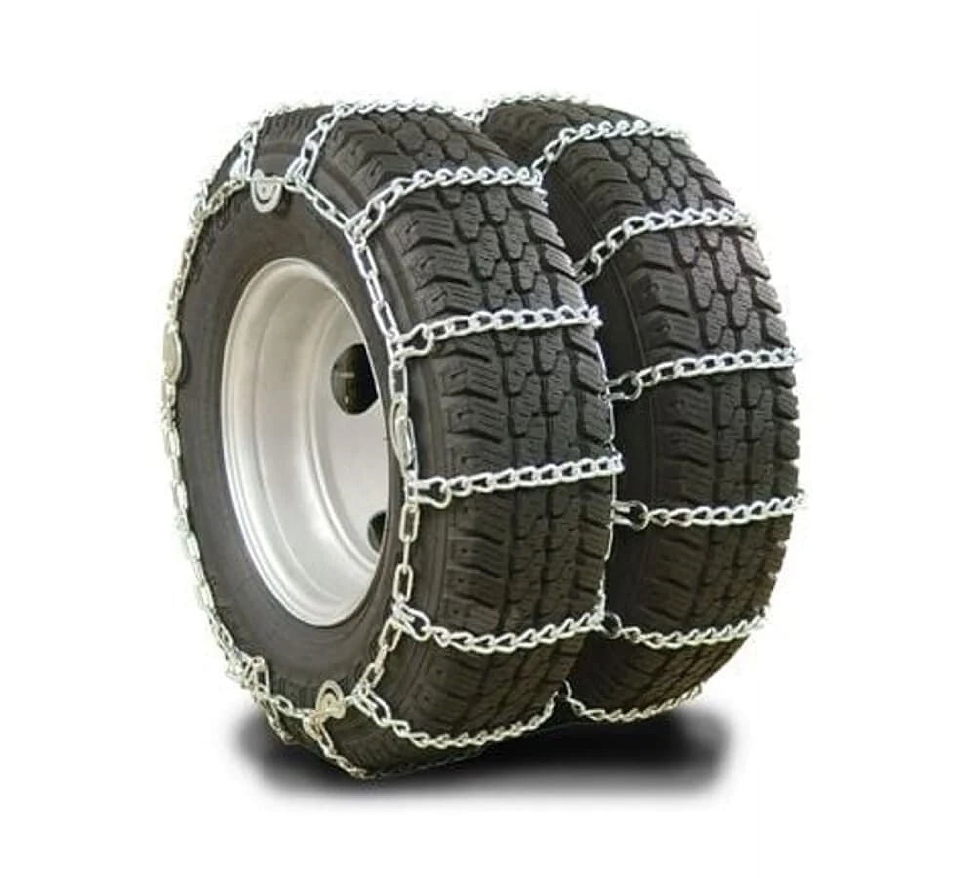 (Set of 2) 24.5" Twist Link Dual Snow Tire Chain for Semi Trucks ...