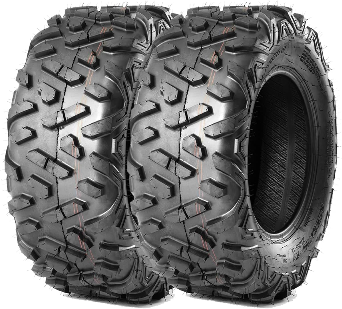 Set of 2 24X10-12 Rear ATV Tires 24x10x12 6-Ply Tubeless All Terrain ...