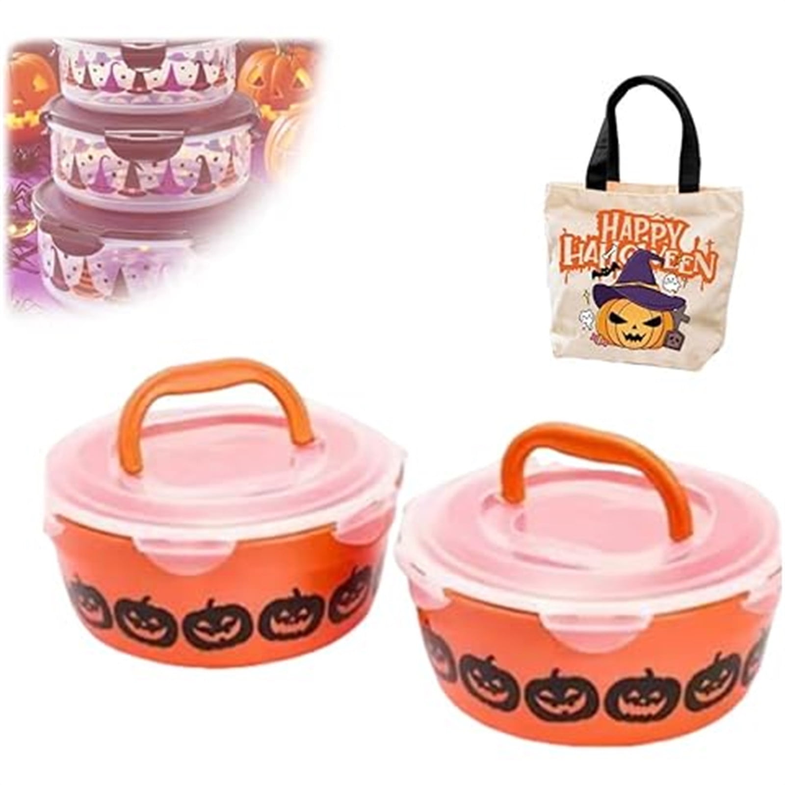 Set Of 2/3 Halloween Candy Bowls Stackable Multi Purpose Storage Containers Halloween Candy Bowl ...