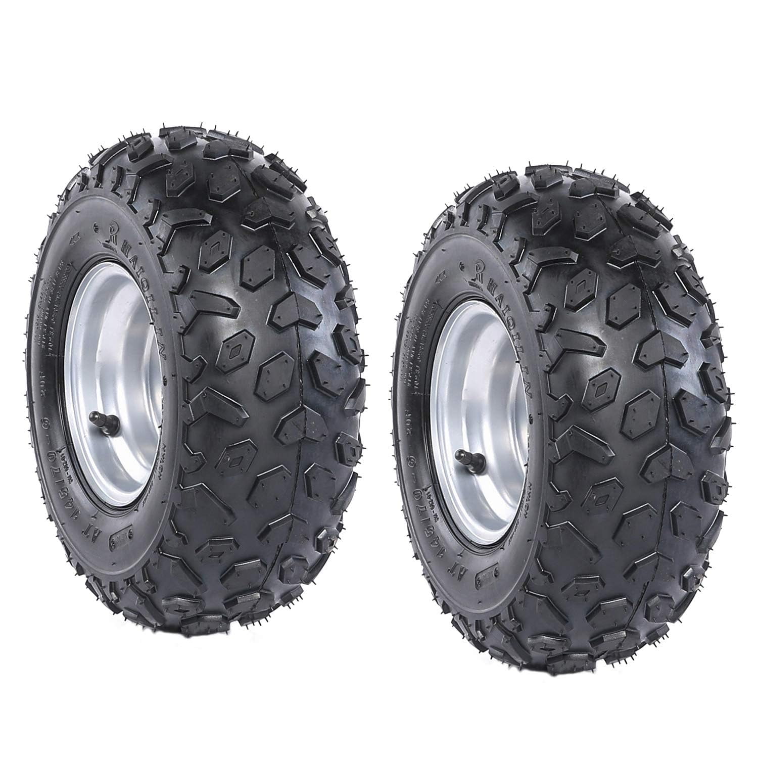 Set of 2 ATV Go Kart Tires 145/70-6 Tire With 6" Wheel Rims 3 Lug for ...