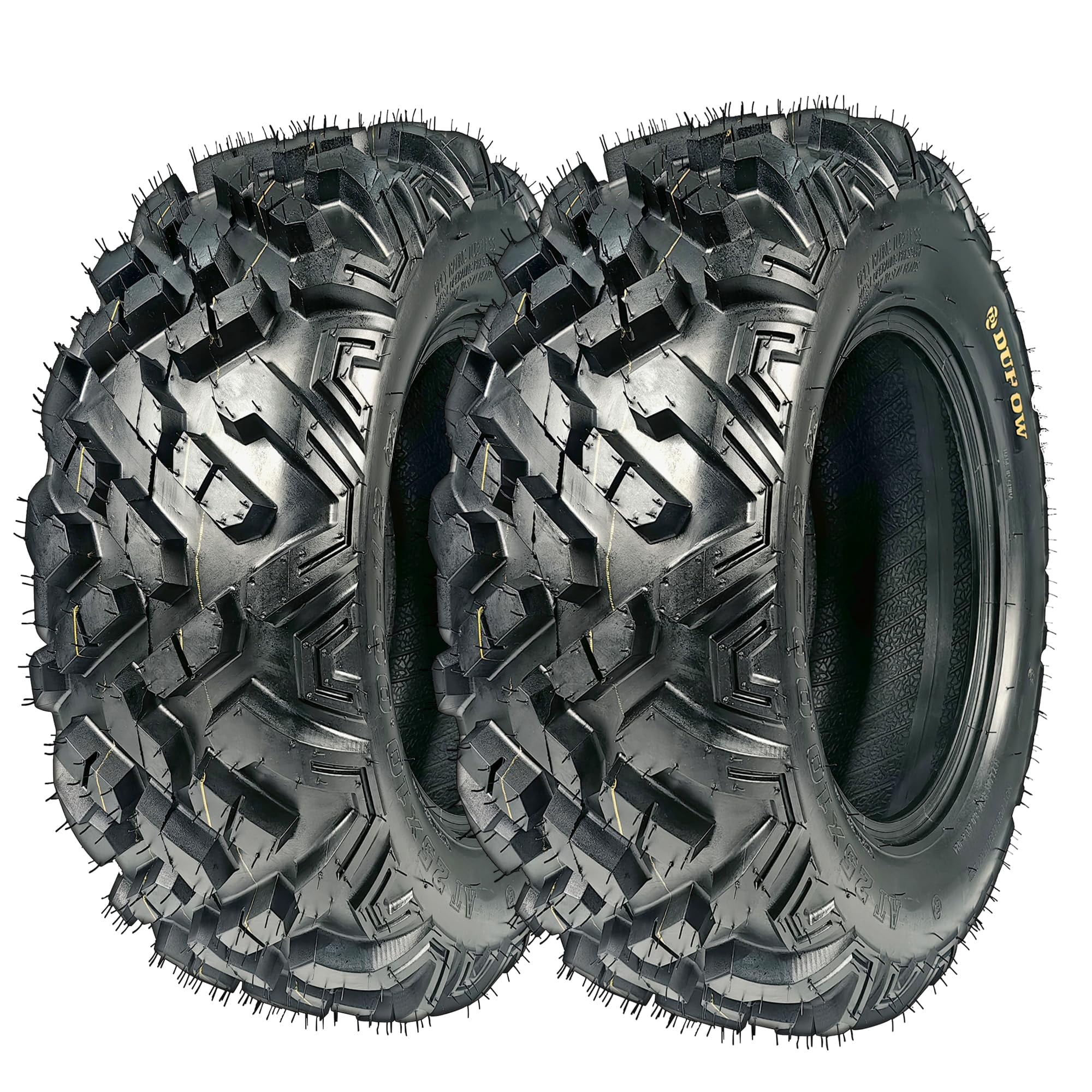 Set of 2 ATV/UTV Tires - 25X10-12. 6PR All-Terrain Tubeless. 18mm Deep ...