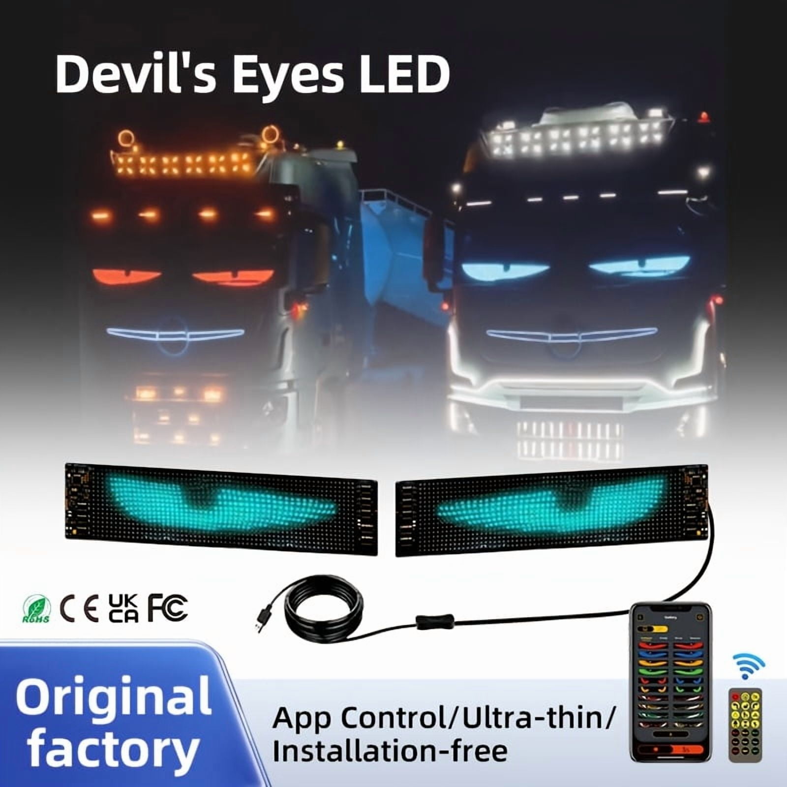 Set of 2 Adjustable LED Matrix Panels - Full-Color Display, Dimmable ...