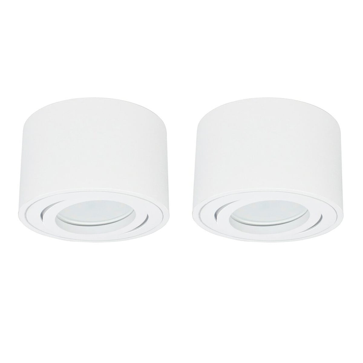 Set of 2 Adjustable Surface-Mounted LED Spotlights, Ø80x50mm Round ...