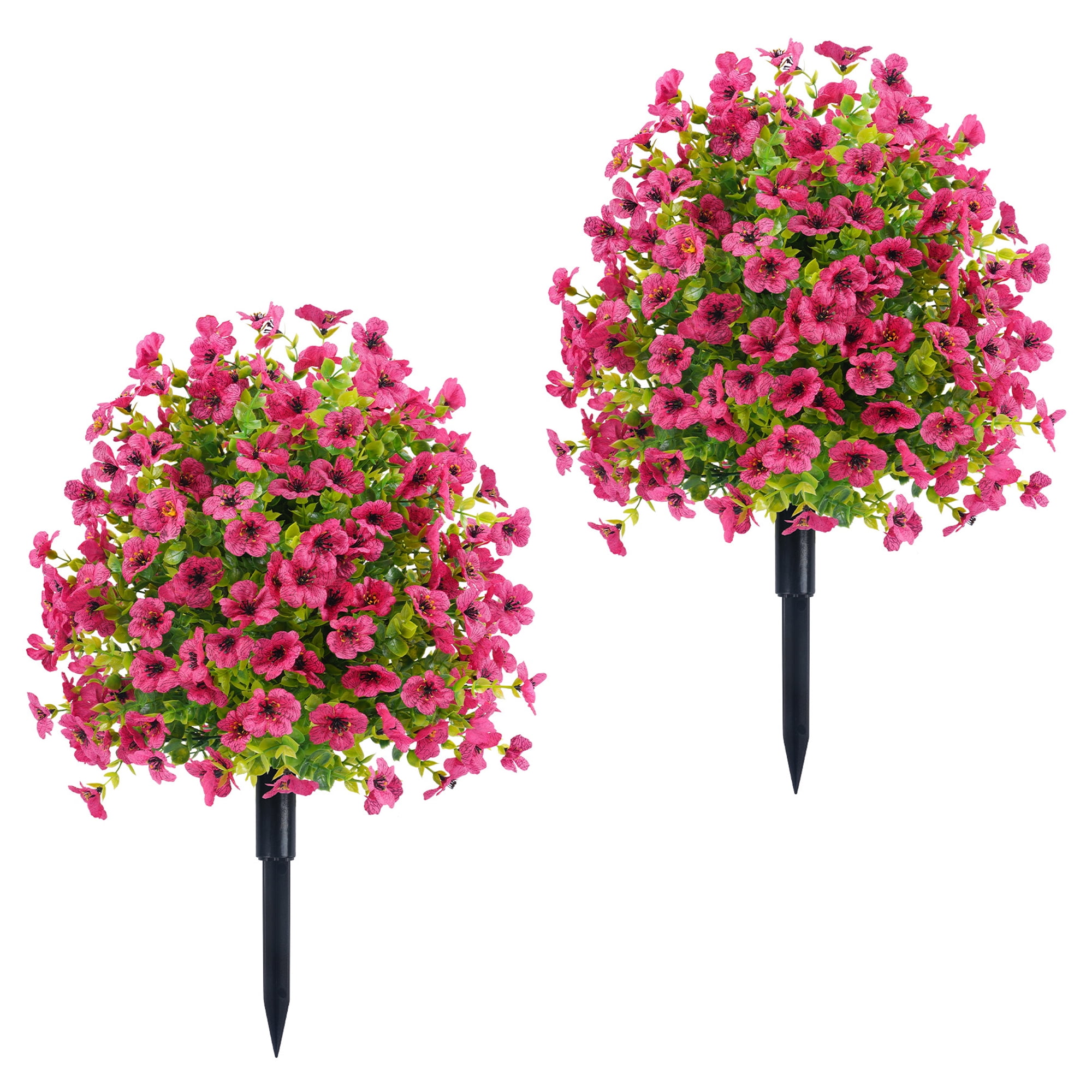 Set of 2 Artificial Violet Ball Topiary Trees with Spikes,UV Resistant ...