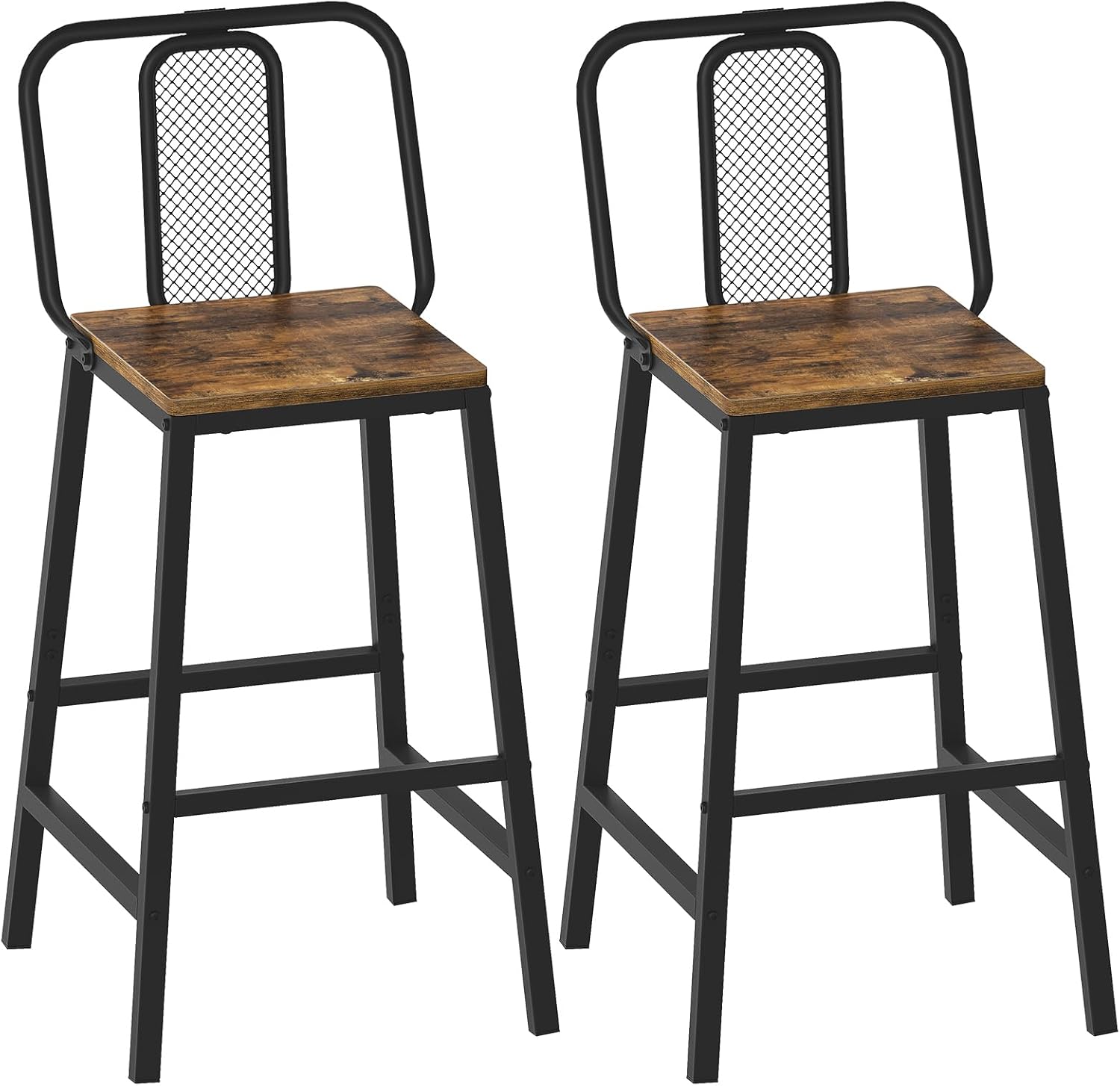 Set of 2 Bar Stools, 24.2 Inch Barstools for Kitchen Counter, High ...