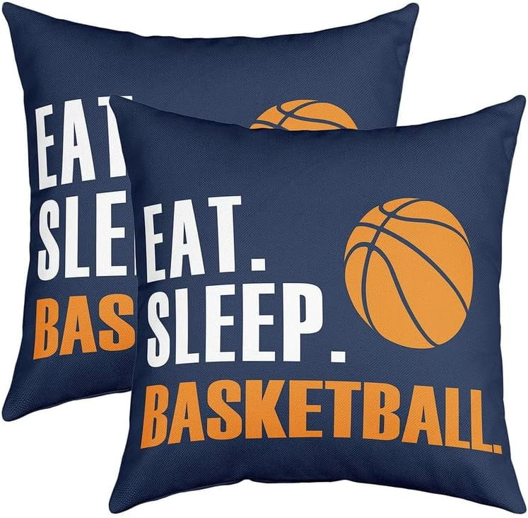 Set of 2 Basketball Throw Pillow Covers, Gaming Sports Cushion Case for ...