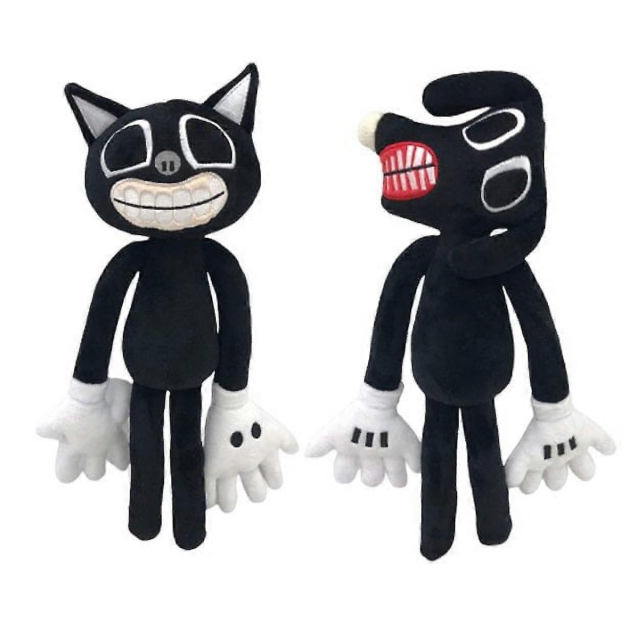 Set 2 Black Cartoon Cat And Dog - 12" Siren Head Plush Stuffed Animal ...