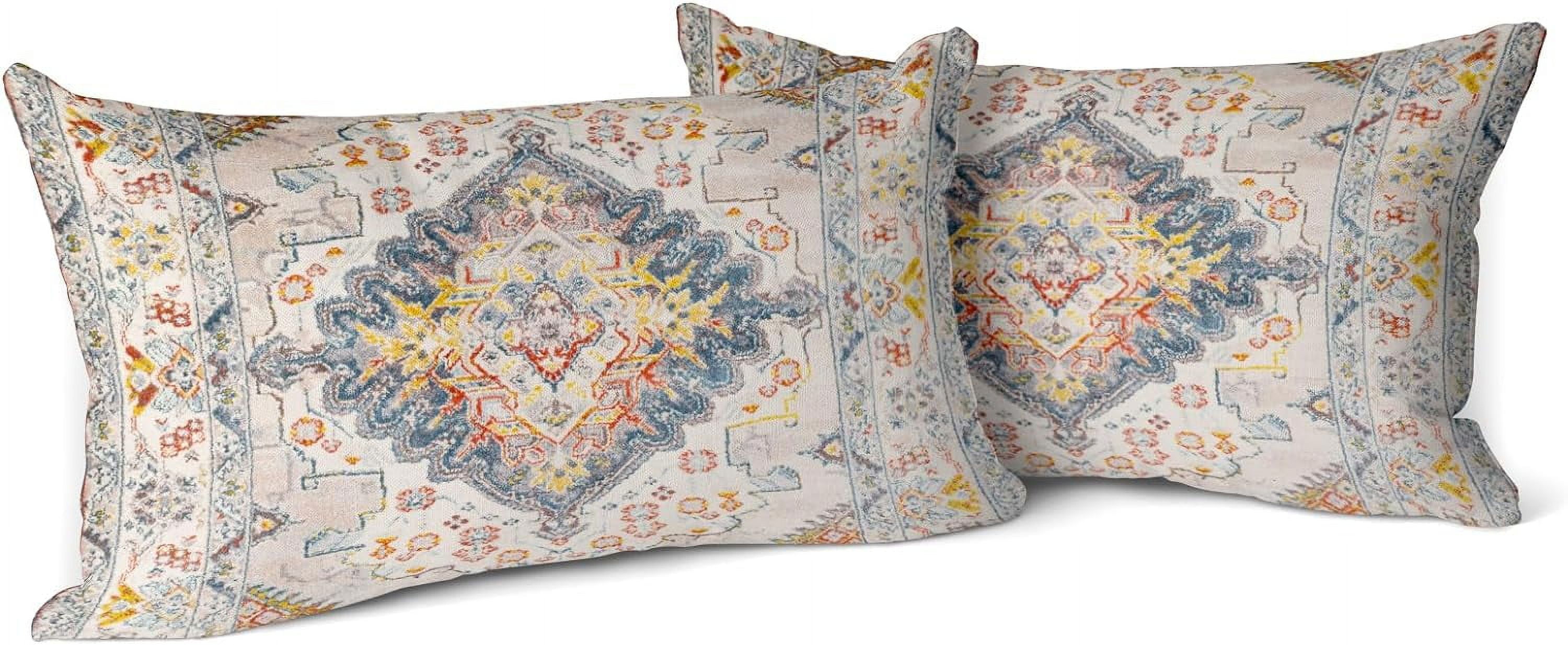 Set of 2 Boho Style Throw Pillow Cover Ethnic Design Pattern Short ...