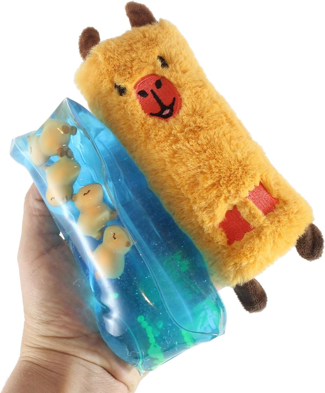 Set of 2 Capybara Water Wigglers - Jumbo Reversible Plush Capybara ...