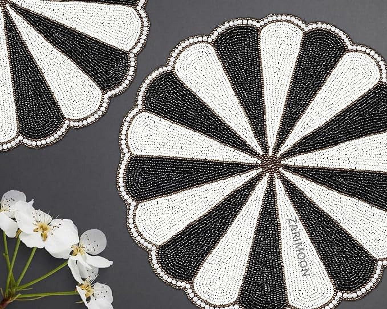 Set of 2 Christmas Handmade Beaded placemat, Table Decoration mat ...