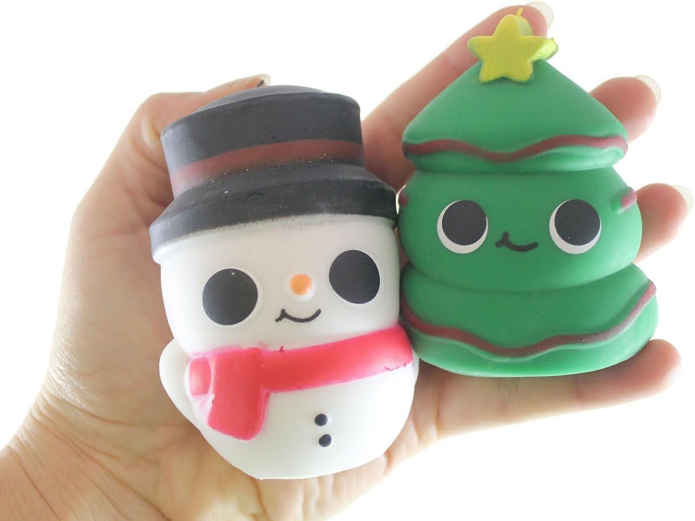 Set of 2 Christmas Soft Doh Squishy Balls - Christmas Tree and Snowman ...
