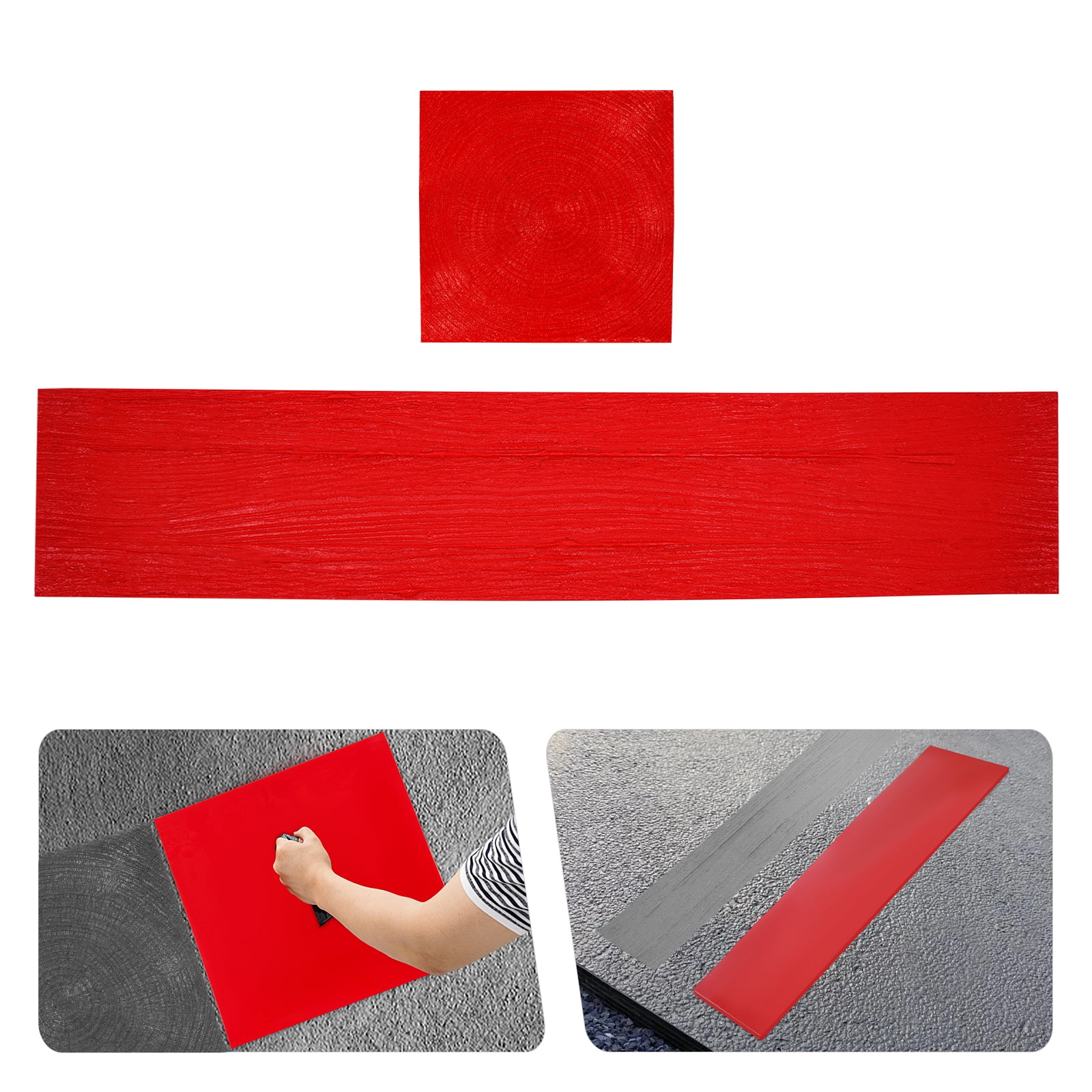 Set of 2 Concrete Stamp Mats, 11.9 x 11.9 in Tree Annual Pattern + 59 x ...