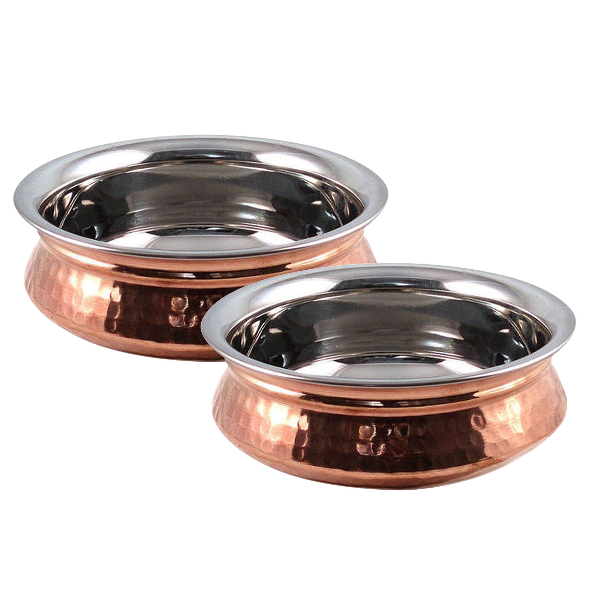 Set of 2 - Copper Stainless Steel Tableware - Dishes Serving Bowl ...