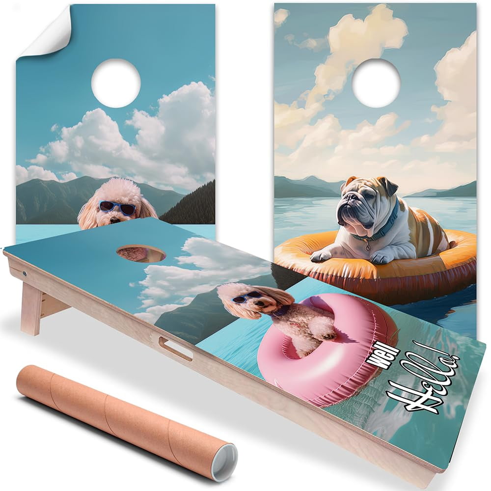 Set of 2 Cornhole Wraps for Boards Vinyl Decals - Lake Life is Best ...