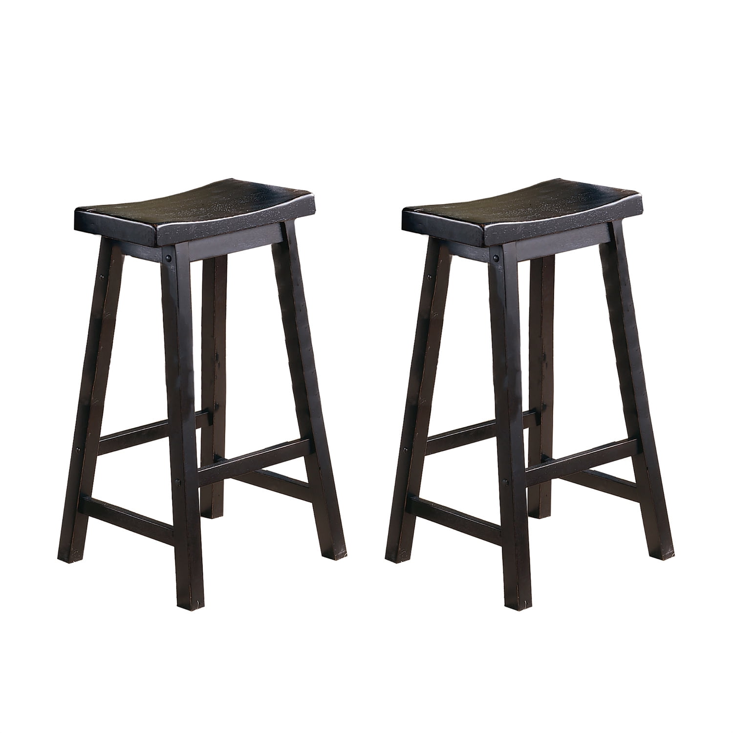 Set of 2 Counter Height Bar Chair, Solid Wood 29 inch Bar Stool with ...