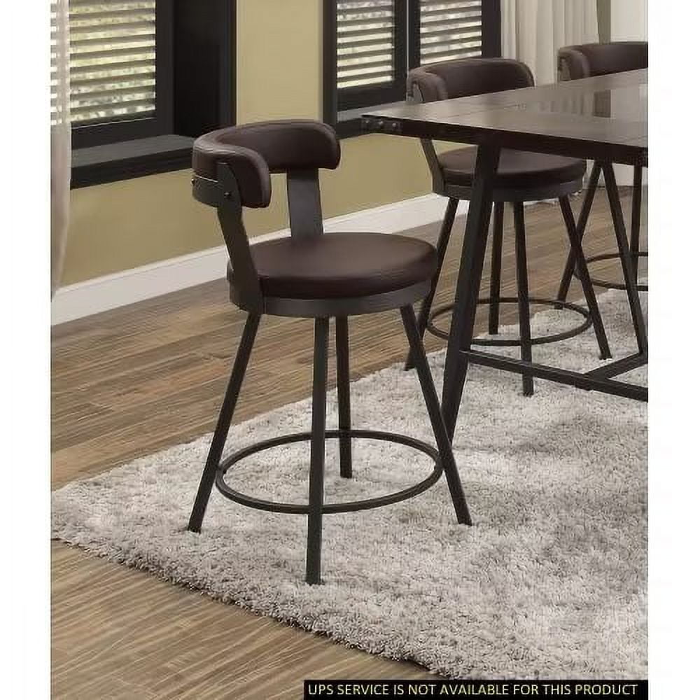 Set of 2 Counter Height Chairs, Metal Base 24-inch Bar Stools, 360 ...