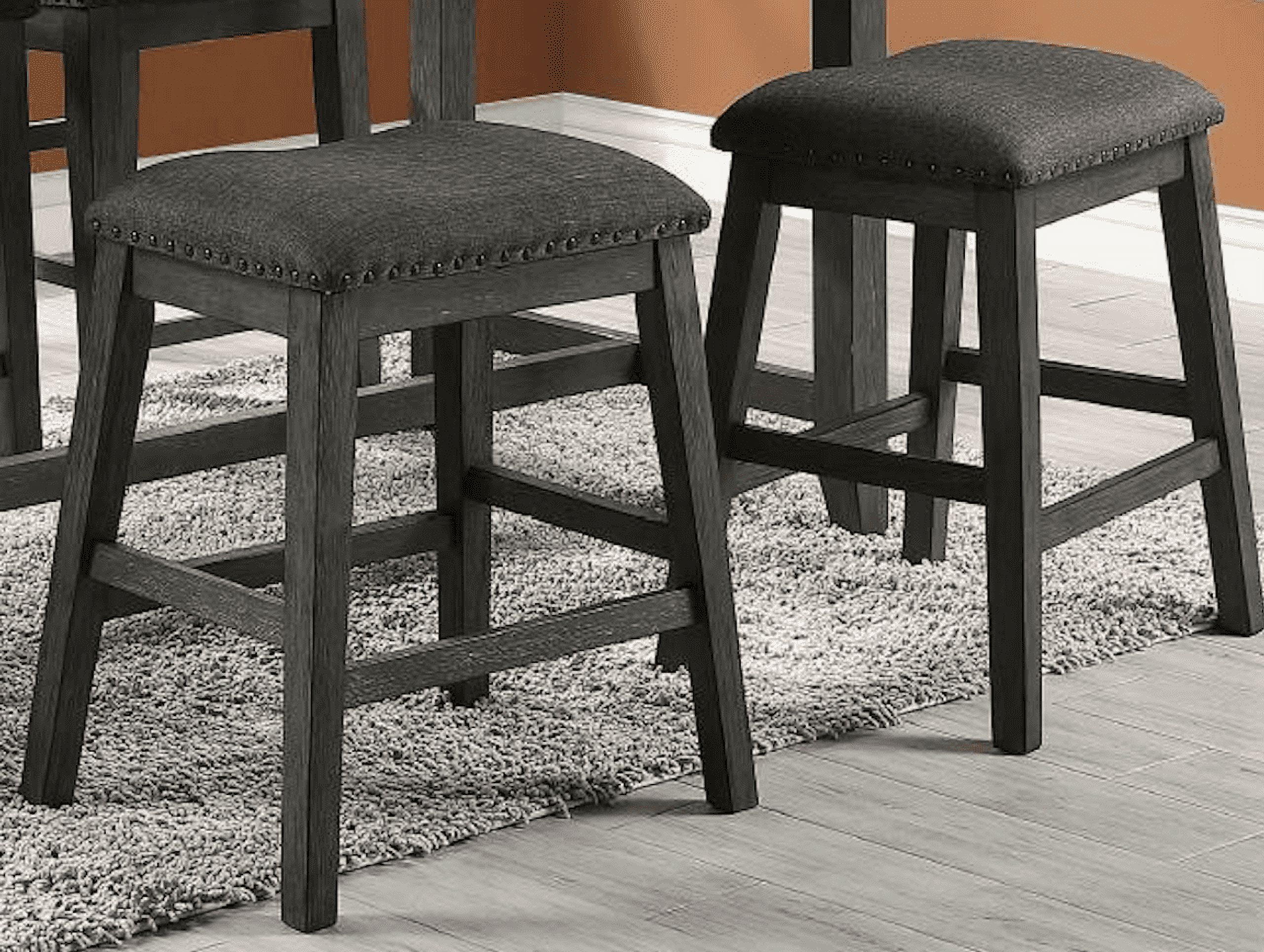 Modern Acacia Wood Counter Height Stools Set of 2, Ash Grey Wash Finish ...