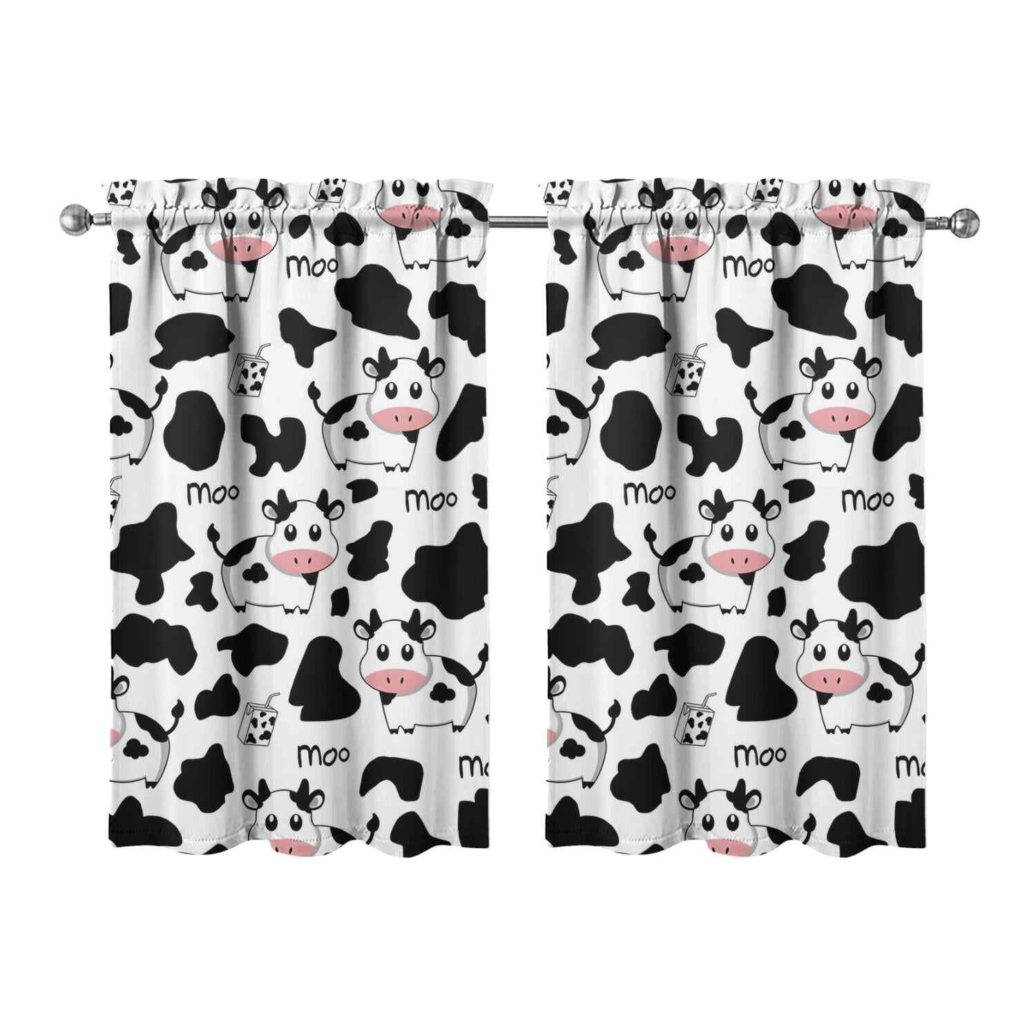 Set of 2 Cow Lovers Kitchen Curtains 27.5Wx39L Inches, Funny Highland ...