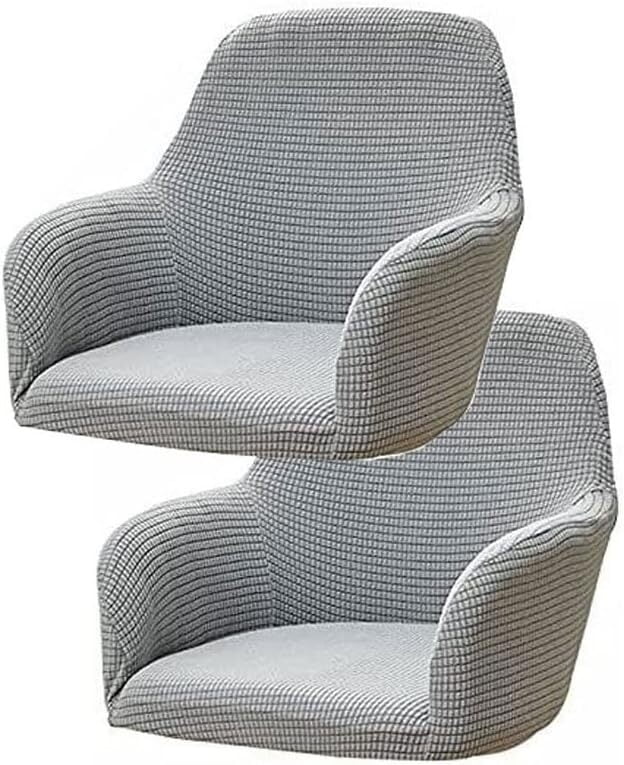 Set of 2 Curved Back Chair Slipcover Stretch Dining Chair Cover Kitchen ...