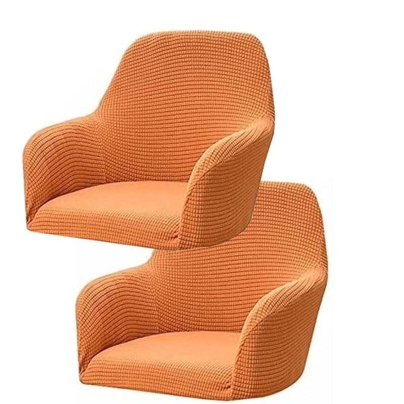 Set of 2 Curved Back Chair Slipcover Stretch Dining Chair Cover Kitchen ...