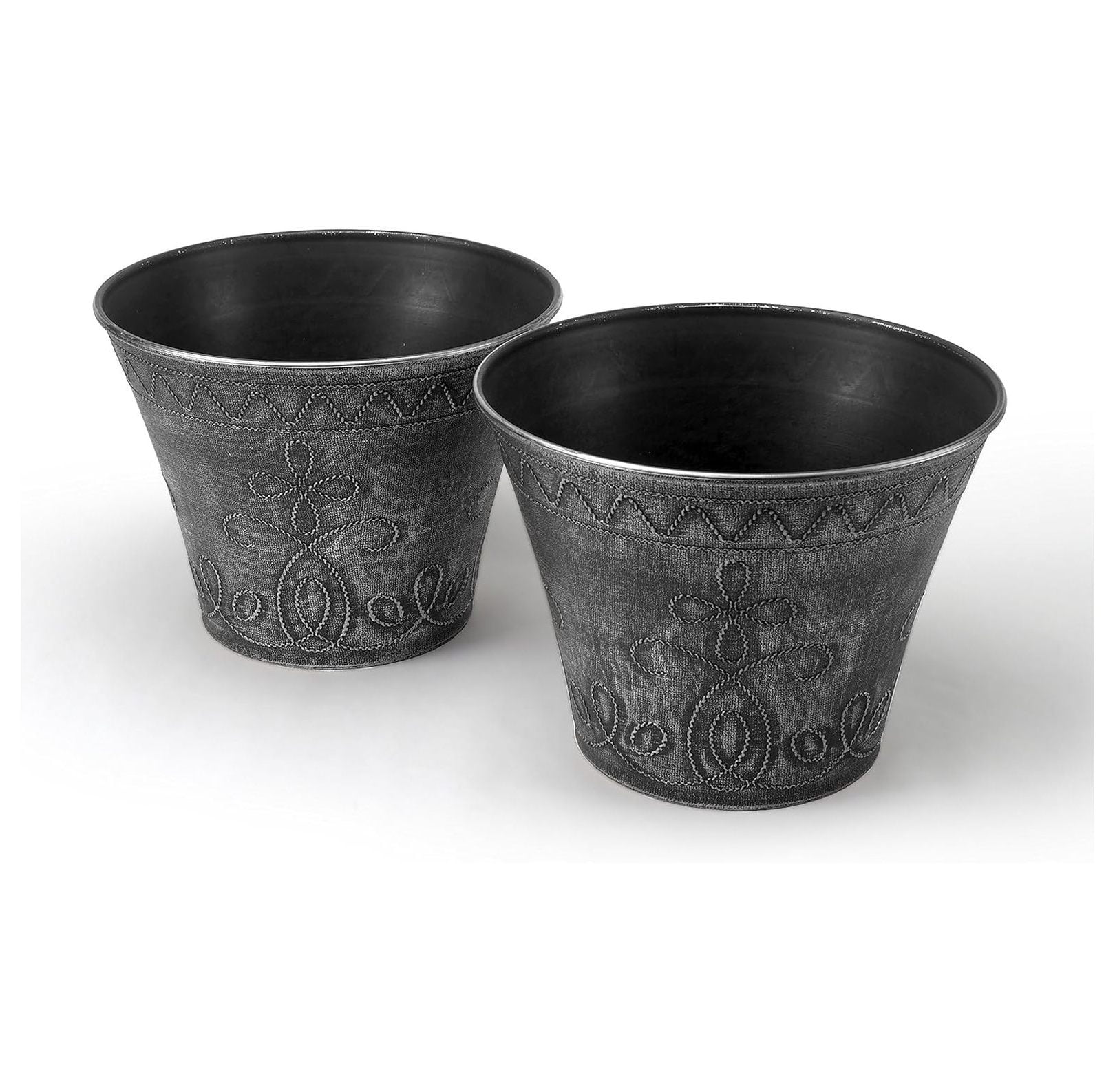 Set of 2 Decorative Planter Rustic Medieval/French Country Look Flower ...