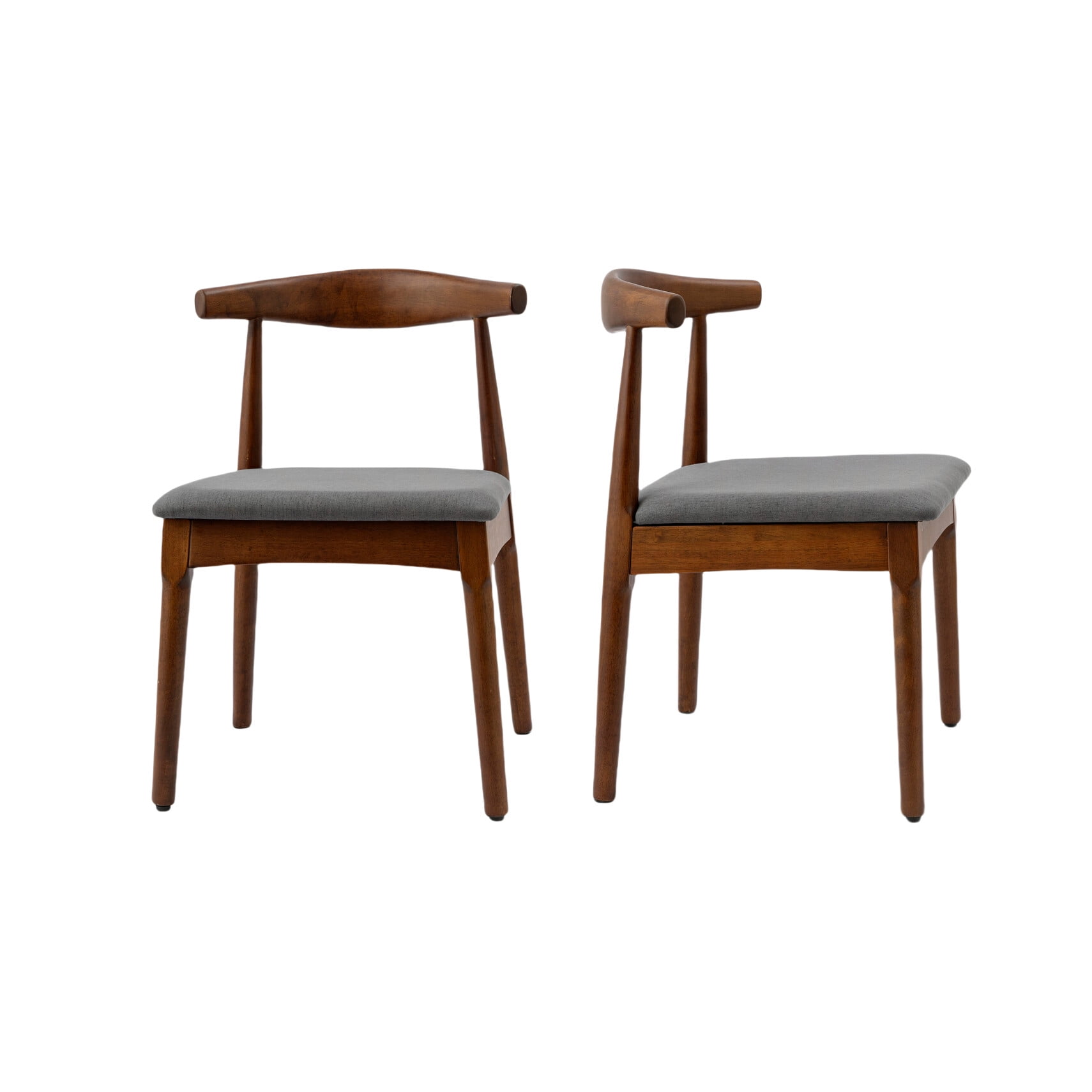 Set of 2 Dining Chairs, Mid Century High-back Chair with Fabric ...