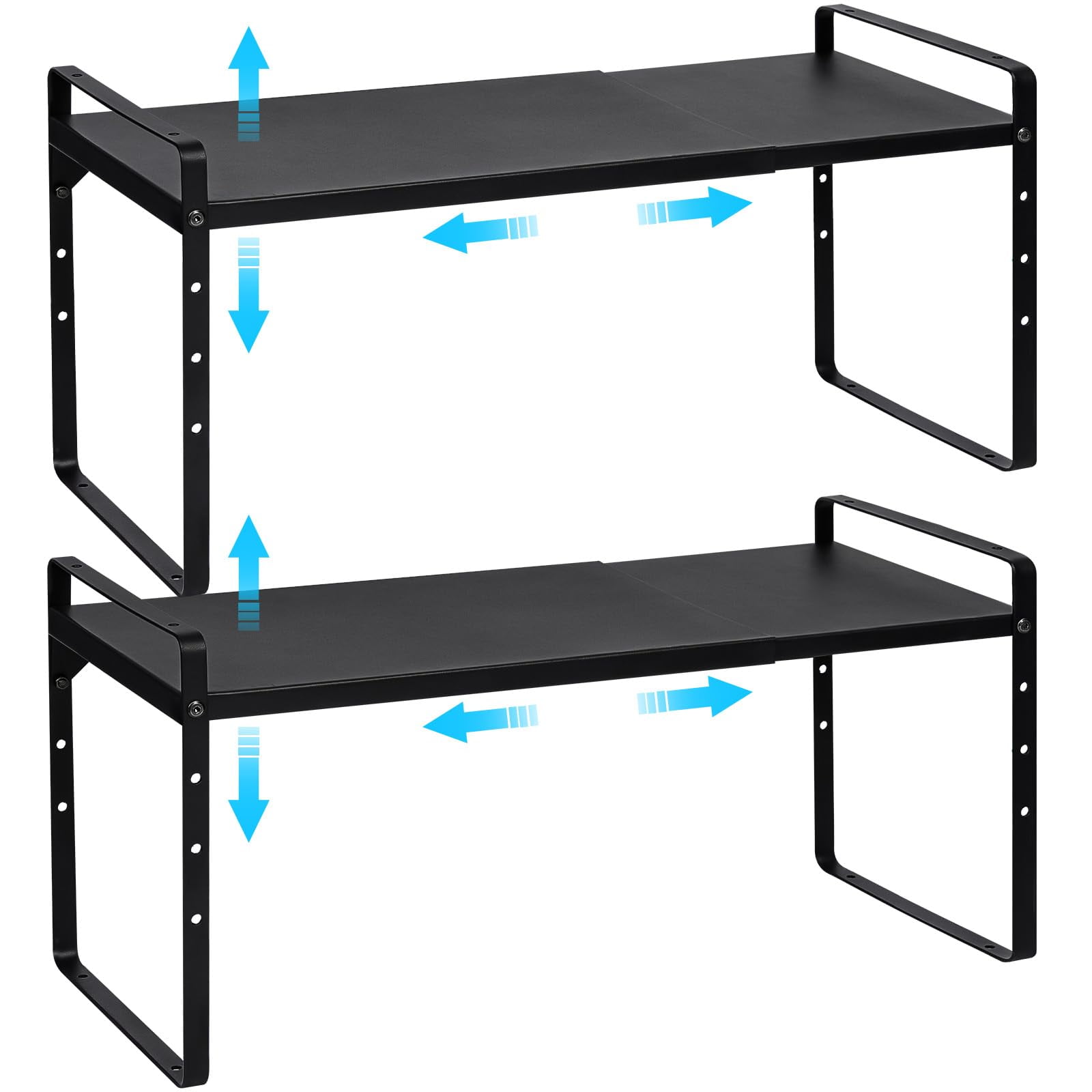 Set of 2 Expandable Cabinet Shelf Organizer, Stackable Countertop ...