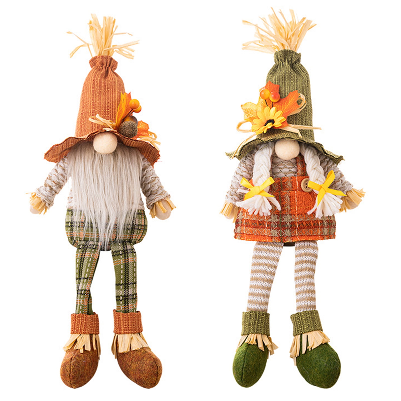 Set of 2 Fall Gnomes Plush Thankgiving Autumn Decorations Harvest Gift ...