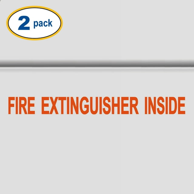 Set of 2 - Fire Extinguisher Inside Vinyl Decal Sticker Safety Sign for ...