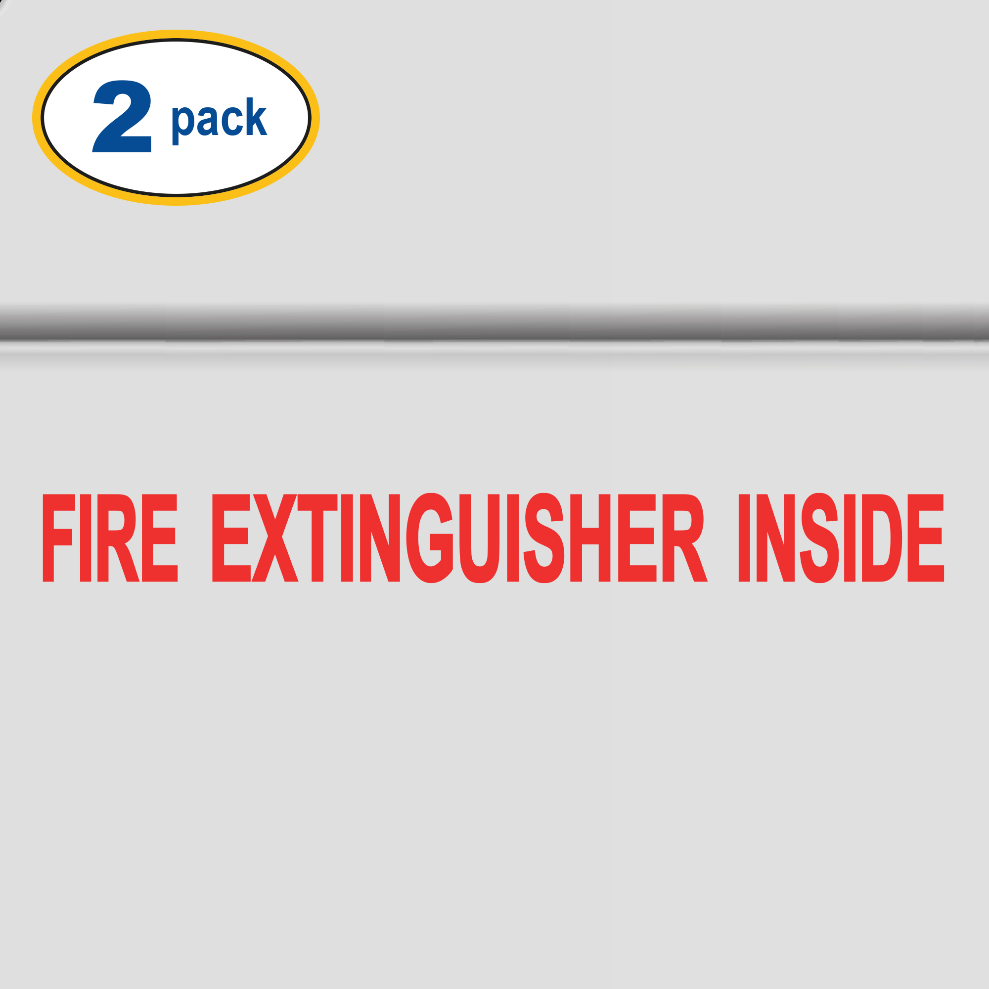 Set of 2 - Fire Extinguisher Inside Vinyl Decal Sticker Safety Sign for ...