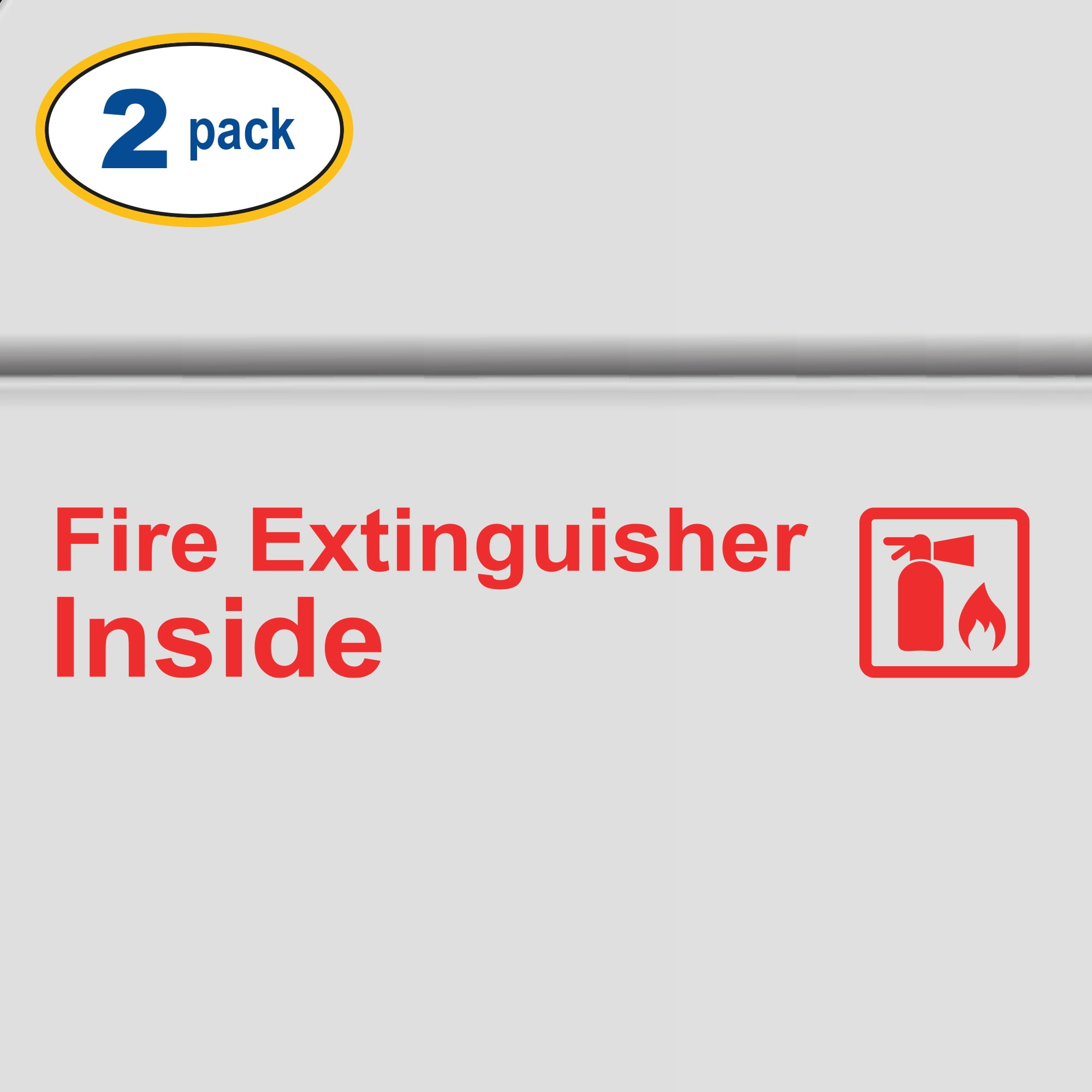 Set of 2 - Fire Extinguisher Inside Vinyl Decal Sticker Safety Sign for ...