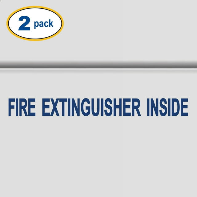 Set of 2 - Fire Extinguisher Inside Vinyl Decal Sticker Safety Sign for ...