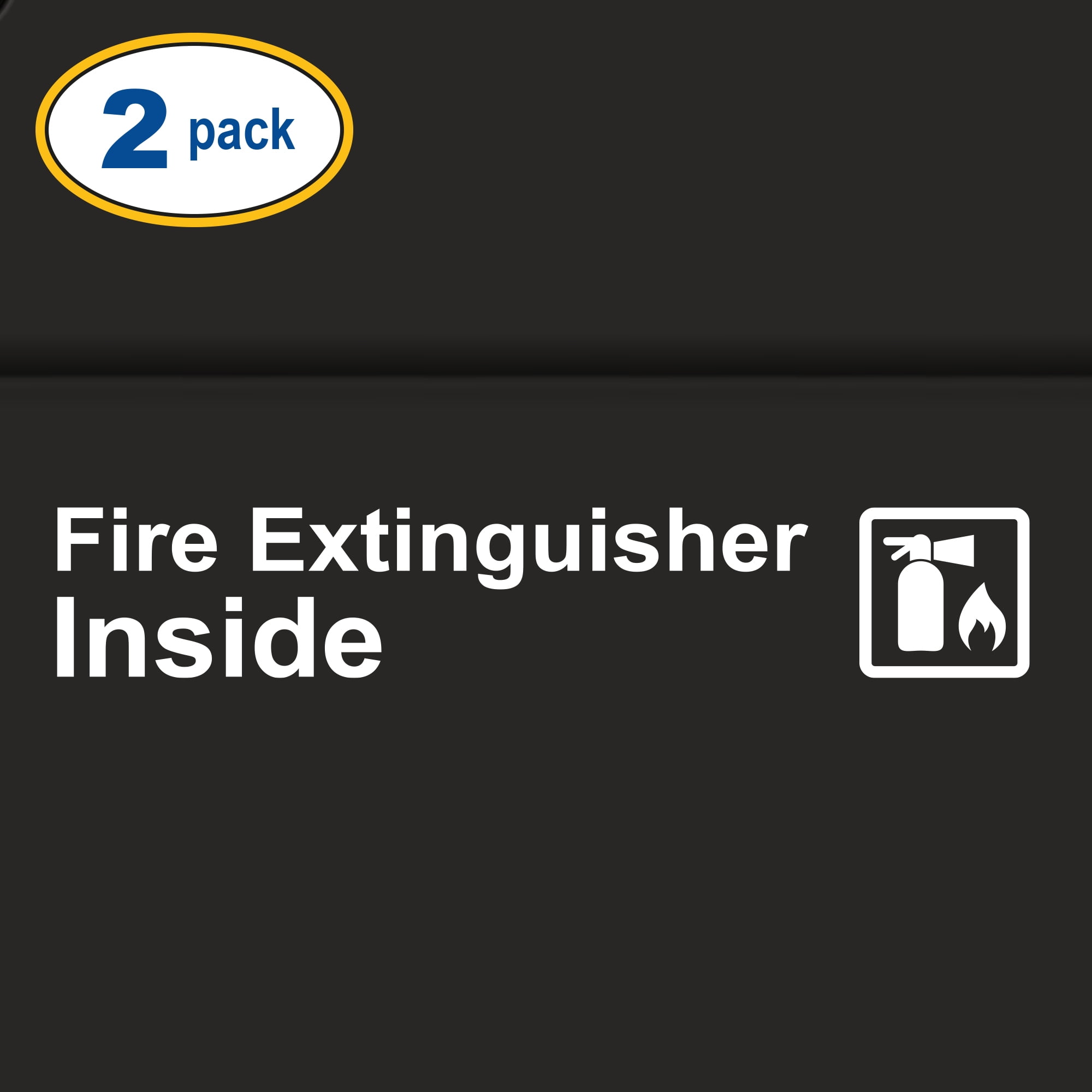 Set of 2 - Fire Extinguisher Inside Vinyl Decal Sticker Safety Sign for ...