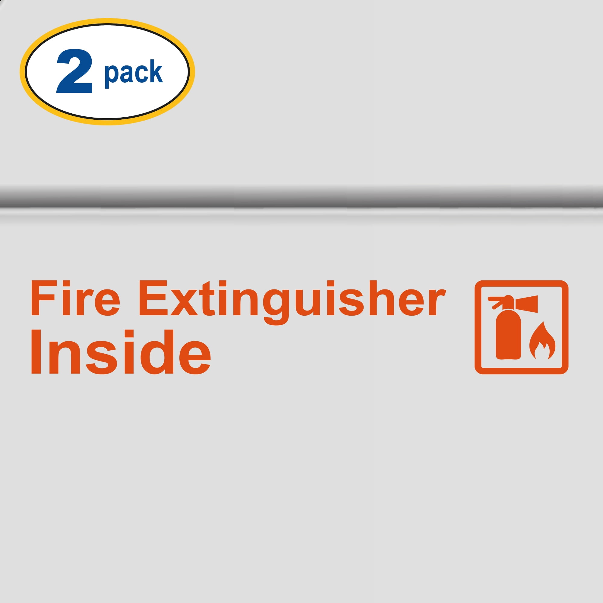 Set of 2 - Fire Extinguisher Inside Vinyl Decal Sticker Safety Sign for ...