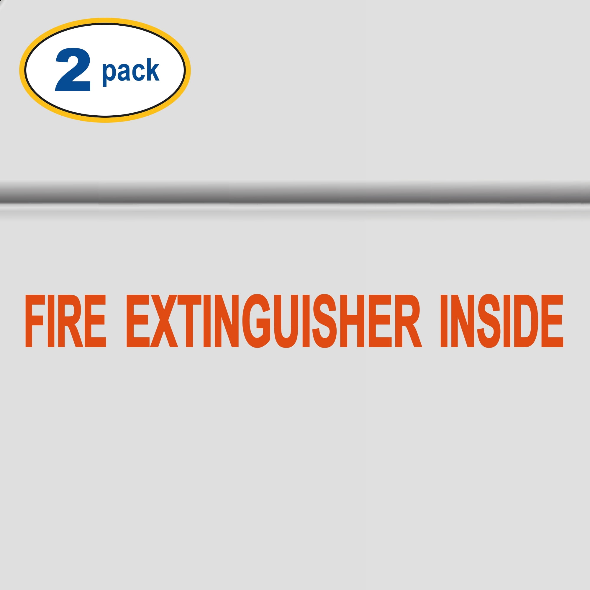 Set of 2 - Fire Extinguisher Inside Vinyl Decal Sticker Safety Sign for ...