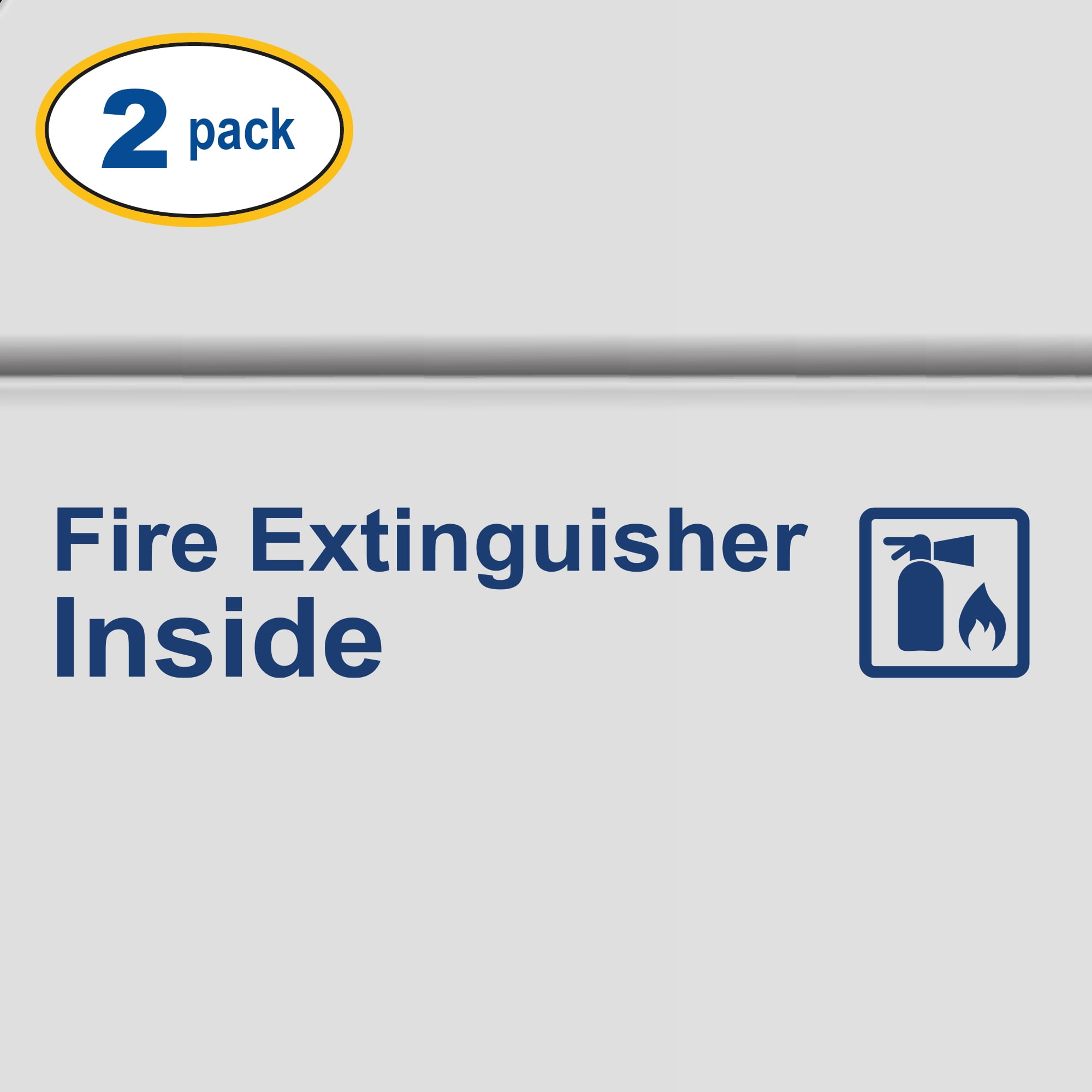 Set of 2 - Fire Extinguisher Inside Vinyl Decal Sticker Safety Sign for ...