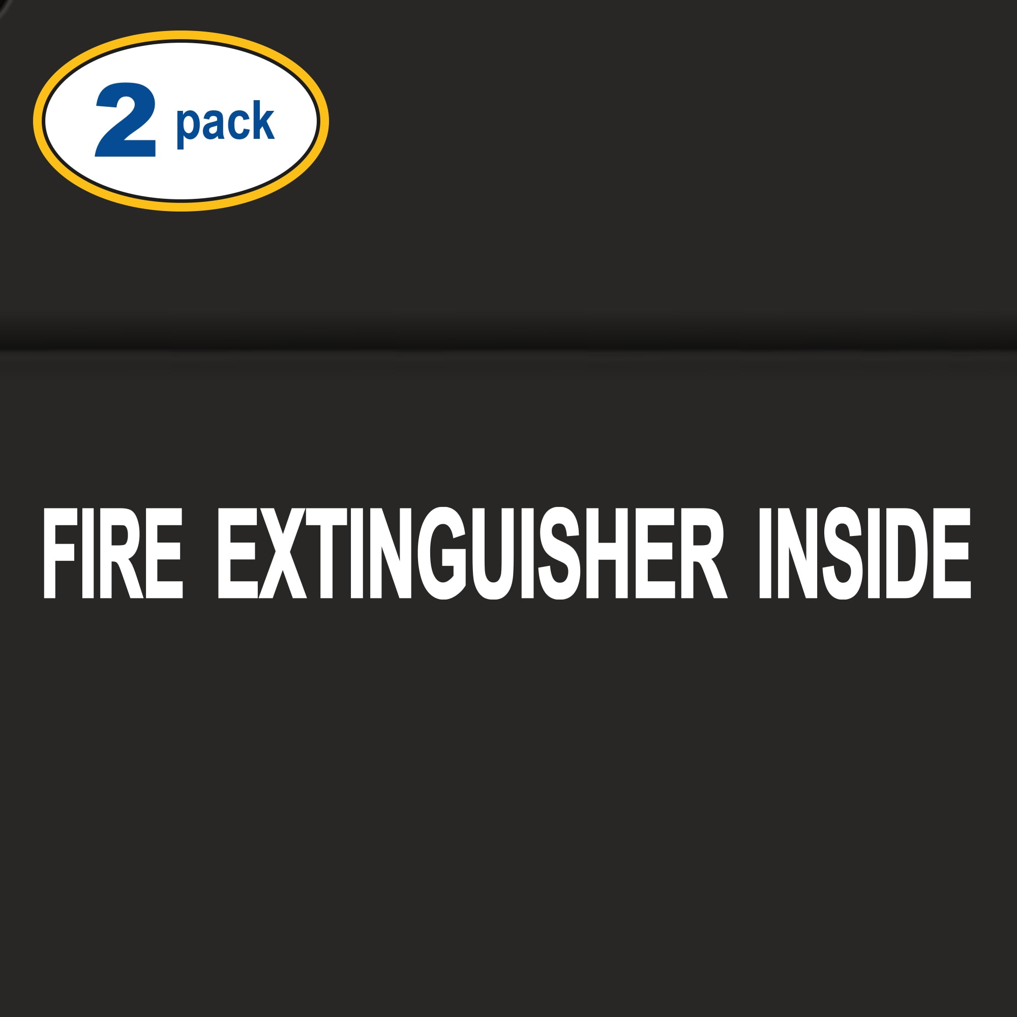 Set of 2 - Fire Extinguisher Inside Vinyl Decal Sticker Safety Sign for ...