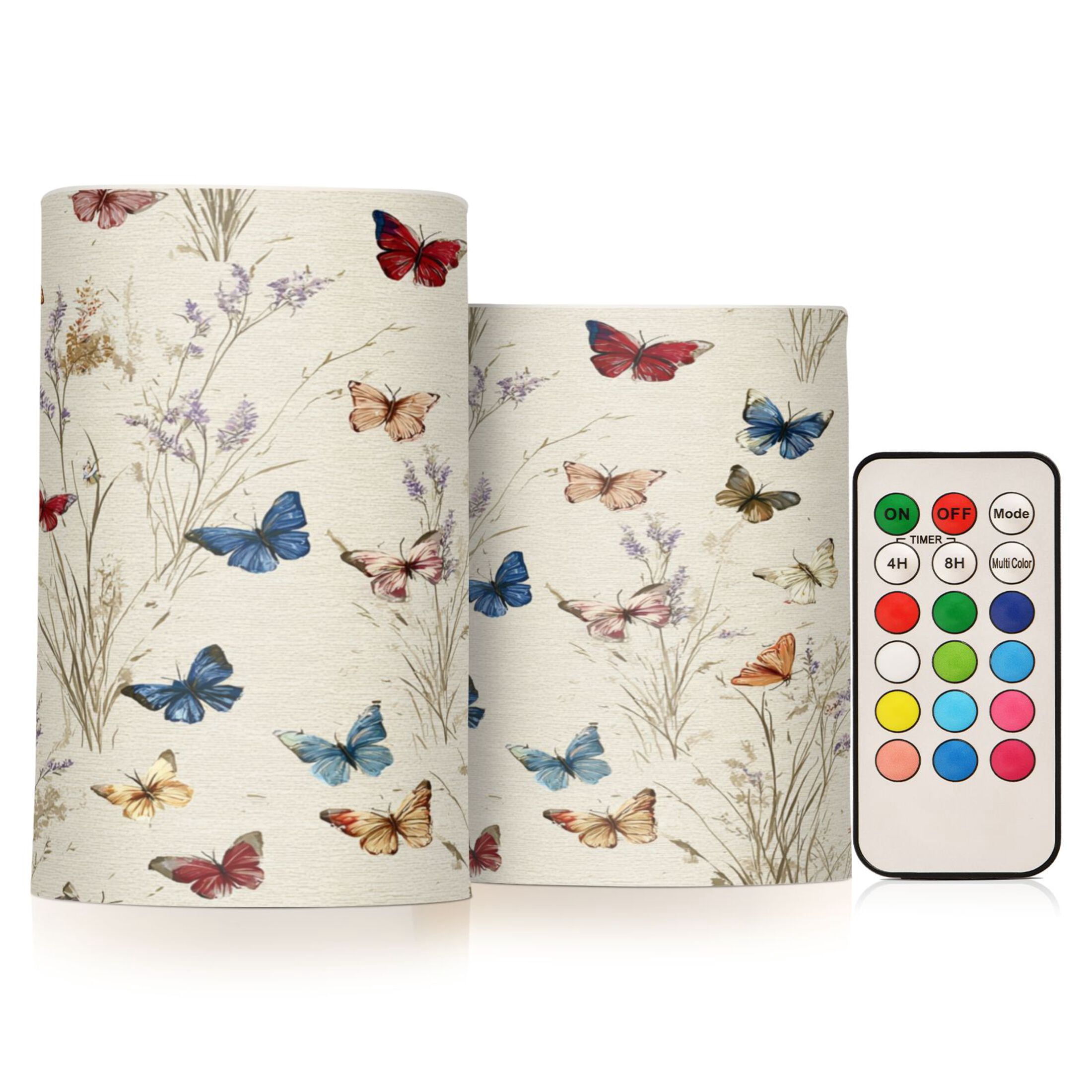 Set of 2 Flameless Candles Lights with Remote Control Flickering LED ...