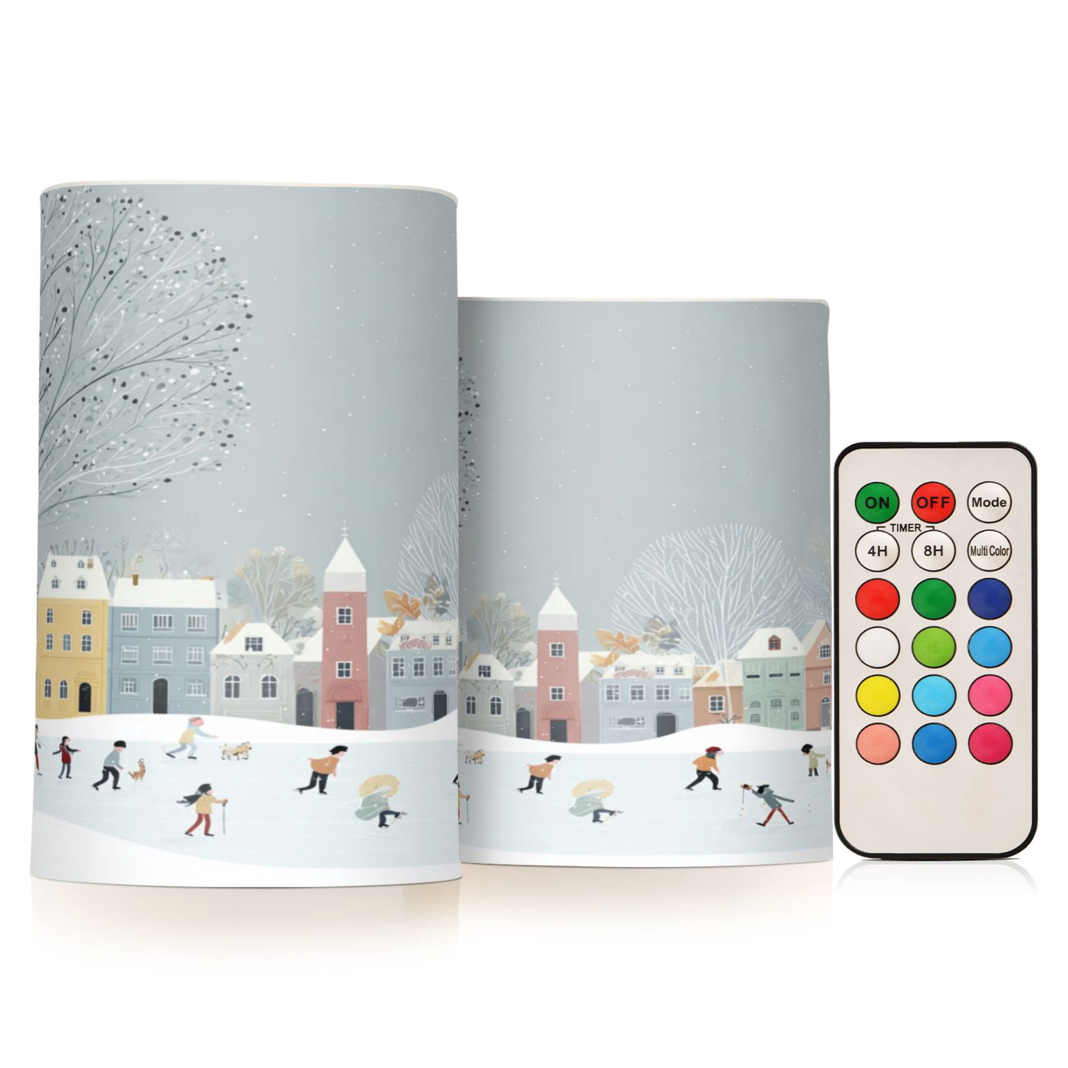 Set of 2 Flameless Candles Lights with Remote Control Flickering LED ...