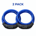 2 Pack 4 Ft Combination Bike Lock Cable 8mm Steel Bicycle Security Lock ...
