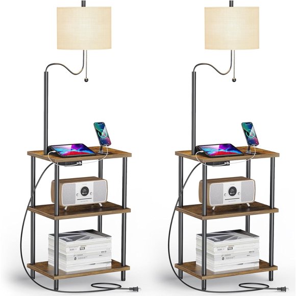 Side Table Lamp Combo