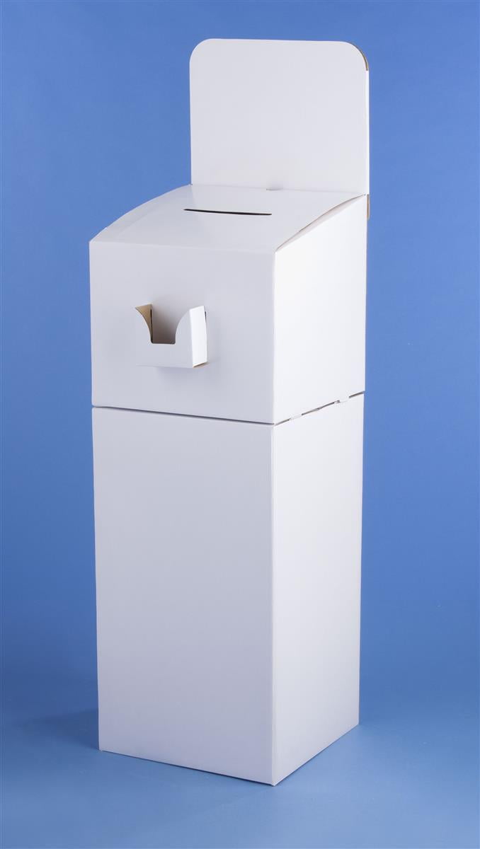 Set of 2 - Floor standing Cardboard Ballot Box with Header and Brochure ...