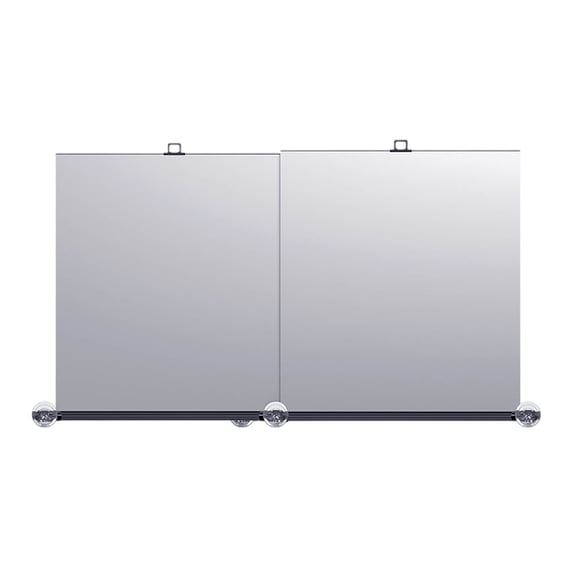 Set of 2 Frameless Rectangular Wall Mirrors, Modern Decorative Glass ...